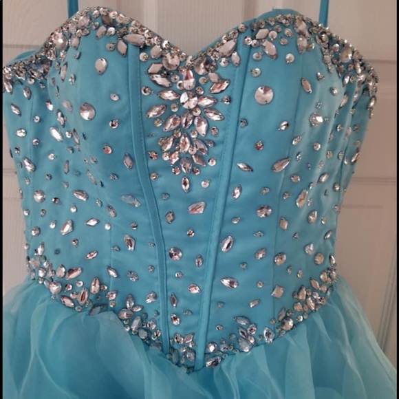 Macy S Dresses Long Gown With Rhinestones Includes Hoop Ring Poshmark